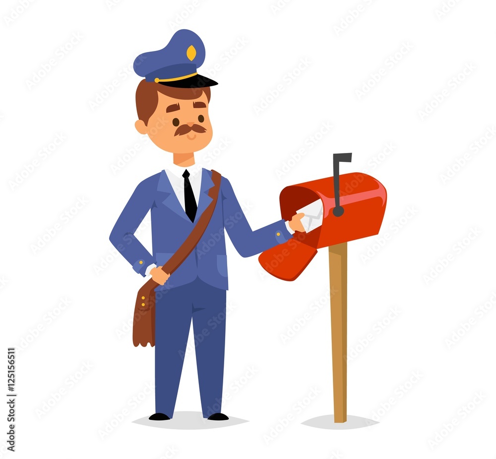 Postman character vector Stock Vector | Adobe Stock