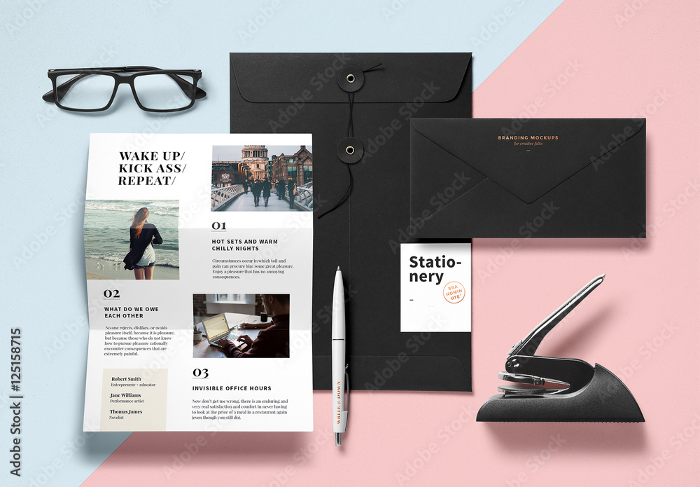 Newsletter and Stationery Mockup Stock Template | Adobe Stock