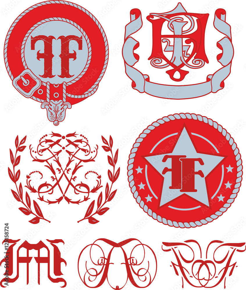 Set of FF monograms and emblem templates Stock Vector | Adobe Stock