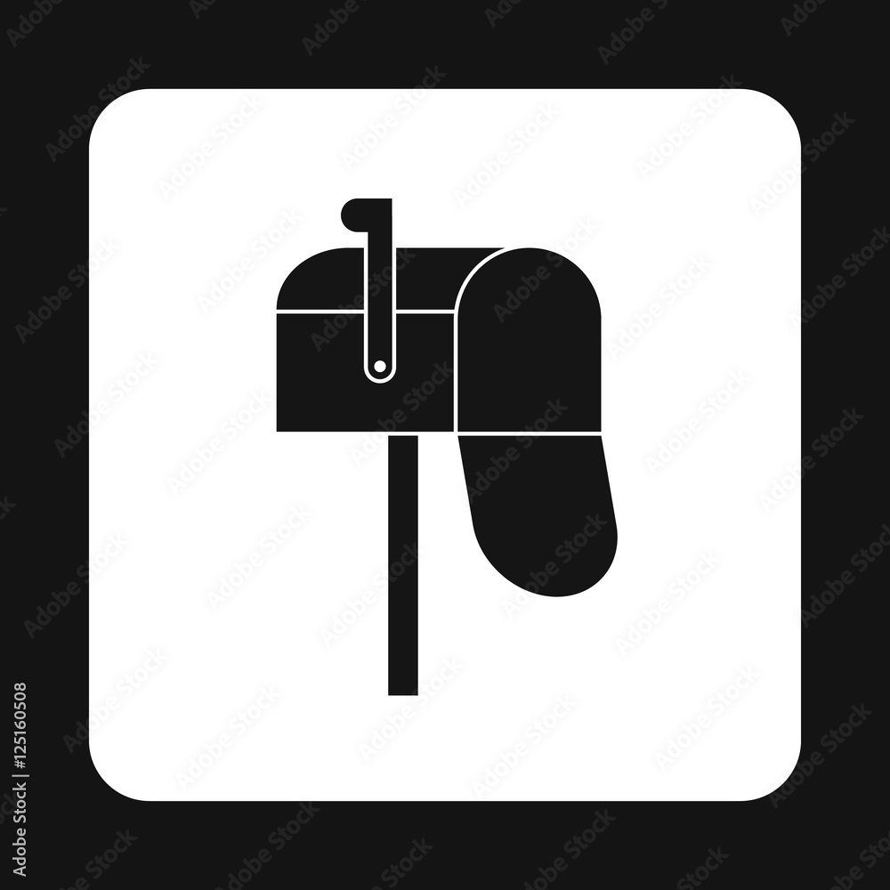 Inbox icon in simple style isolated on white background. Message symbol ...