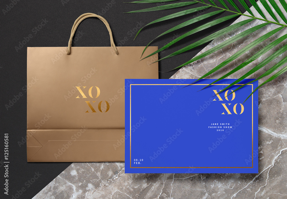Paper Bag and Card Mockup Stock Template | Adobe Stock