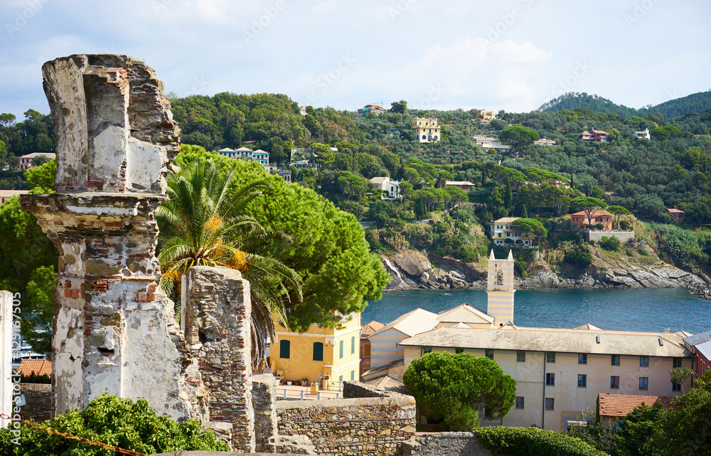 Religious monument in Italy / Sestri Levante in Liguria Stock Photo ...