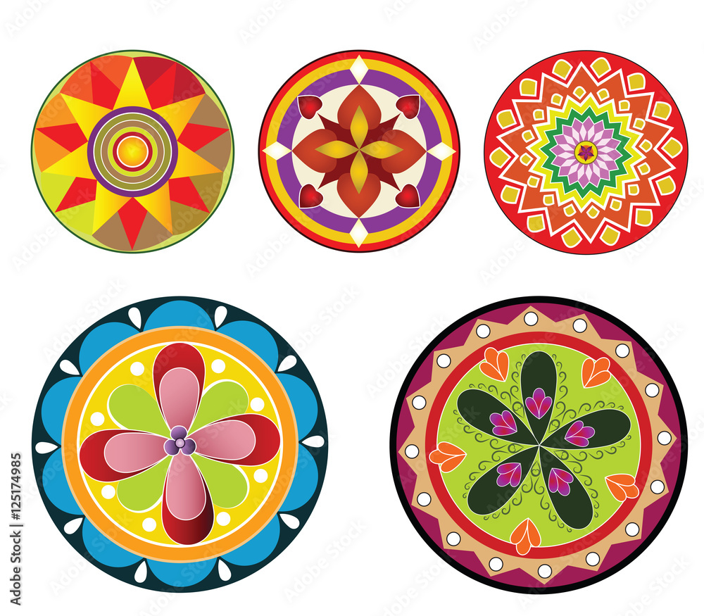 Floral Circular design of Flower, It can also be used for floral design ...