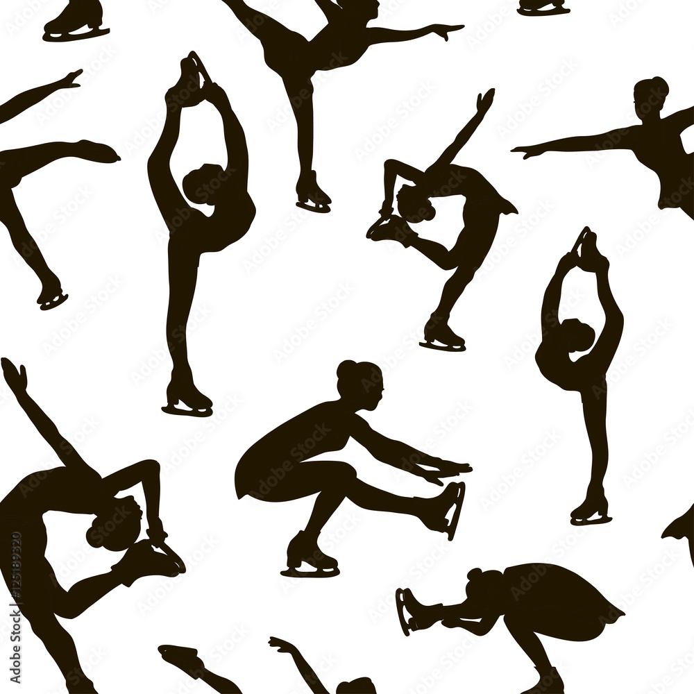 Figure skating set pattern Stock Vector | Adobe Stock