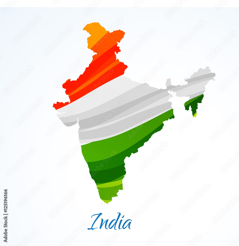 map of india with tricolor Stock Vector | Adobe Stock