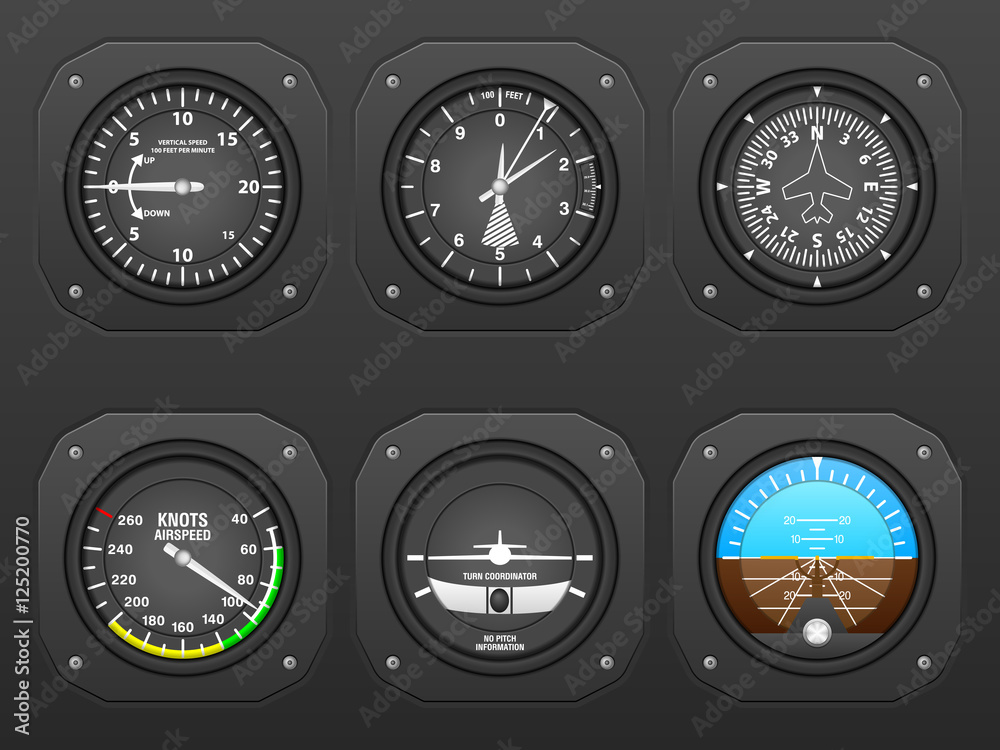 Airplane dashboard Stock Vector | Adobe Stock
