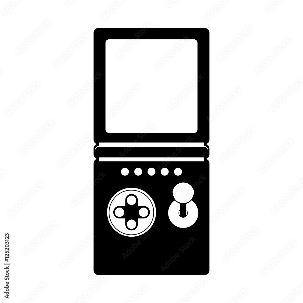 silhouette remote control for games with screen and joystick vector ...