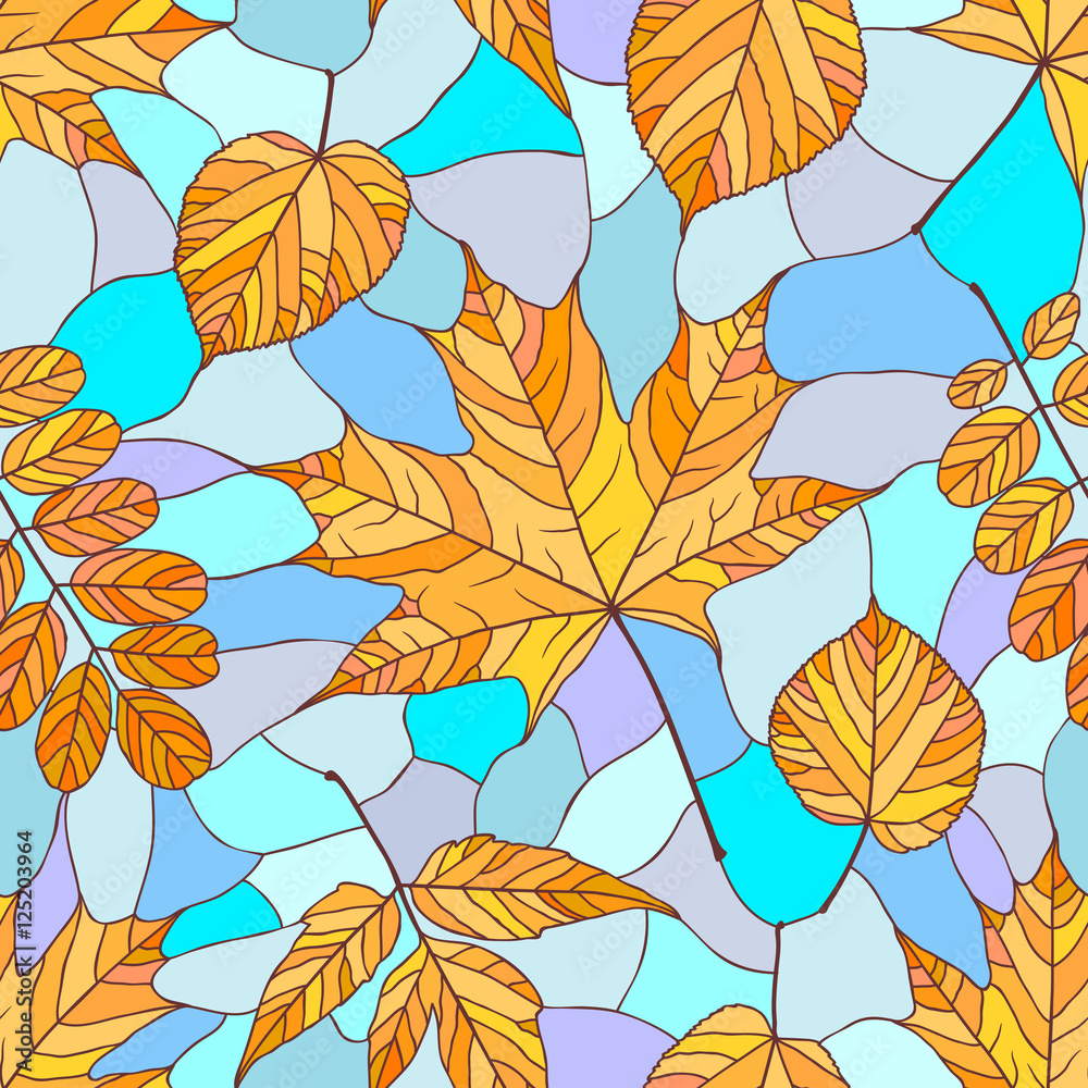 Seamless pattern with autumn leaves. Seamless background with maple ...