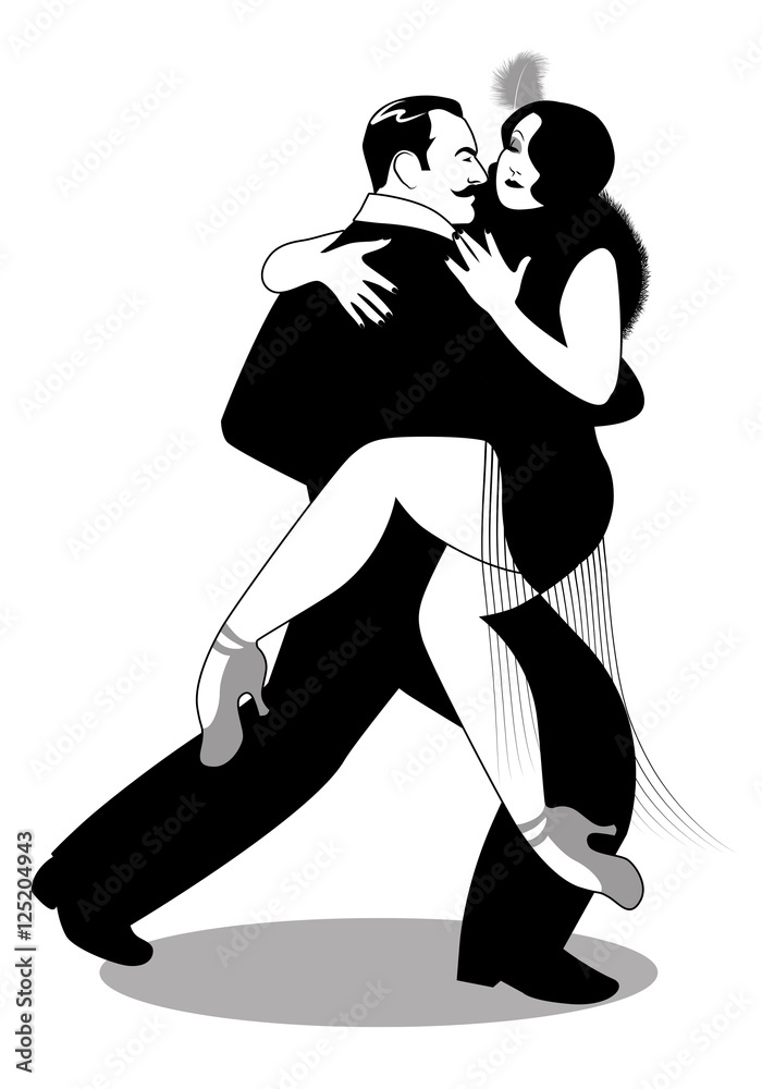 Passionate couple dancing tango on the ballroom Stock Vector | Adobe Stock