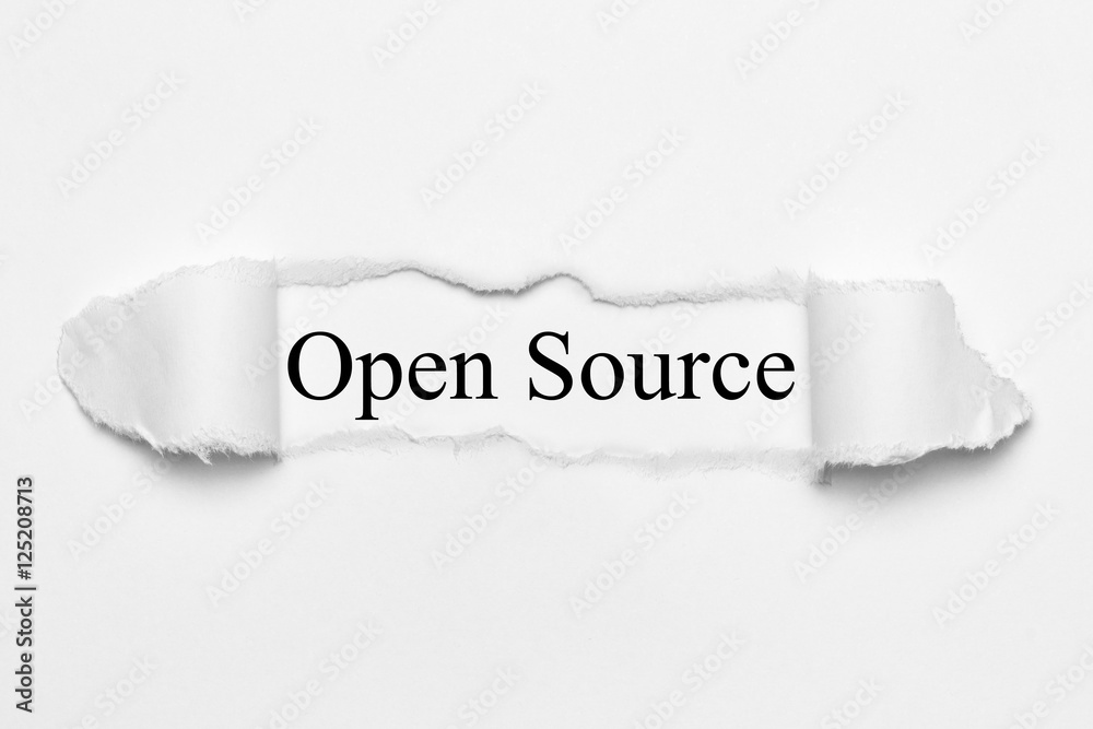 Open Source on white torn paper Stock Photo | Adobe Stock