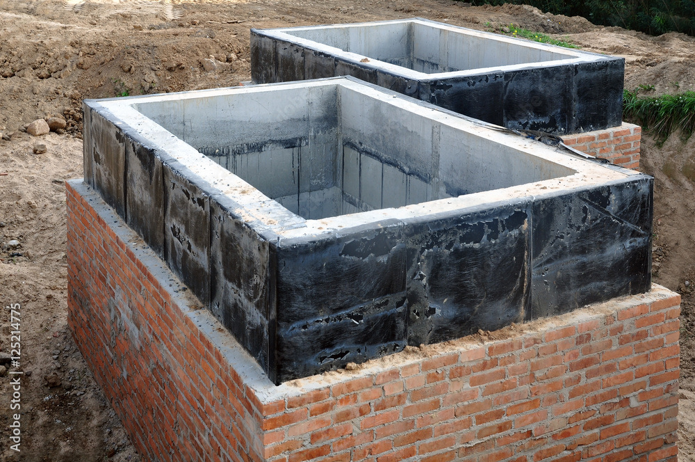 The construction process of node to connect water supply. Two ...