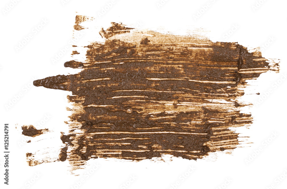 drops of mud sprayed isolated on white background, with clipping path ...