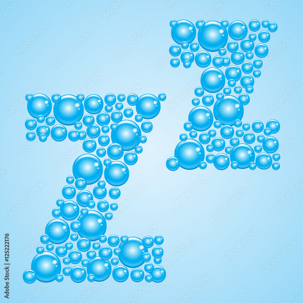 Bubbles in blue. Alphabet of bubbles. Eps 10. Stock Vector | Adobe Stock