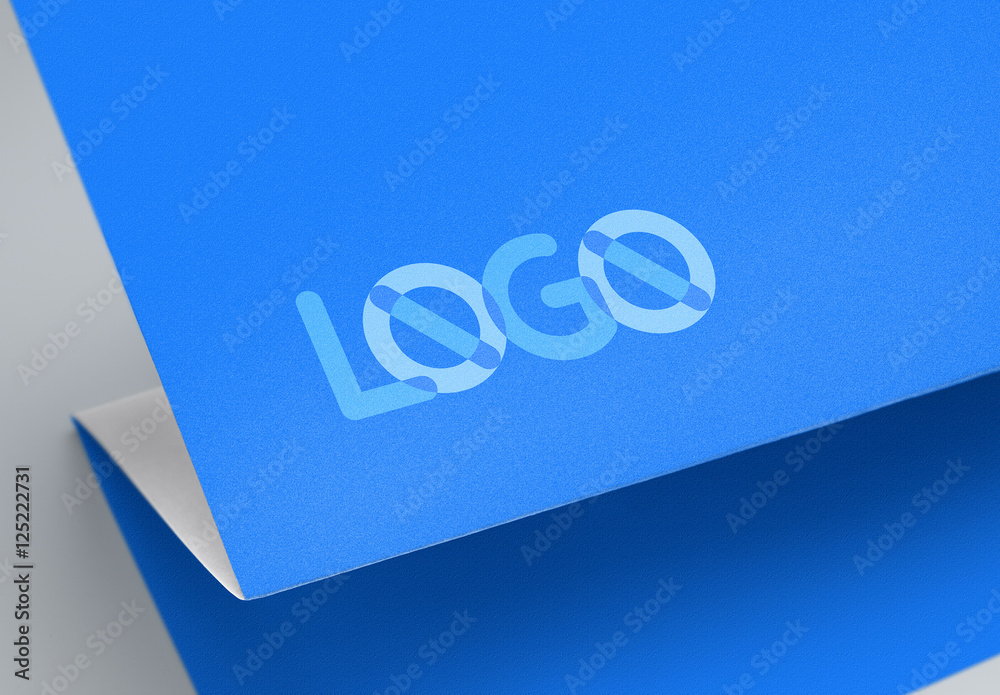 Logo on Bright Paper Mockup 2 Stock Template | Adobe Stock