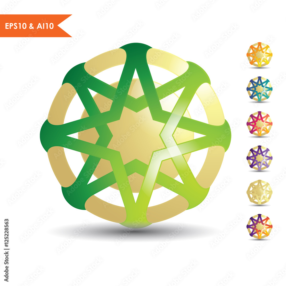 Circle Star eight Stock Vector | Adobe Stock