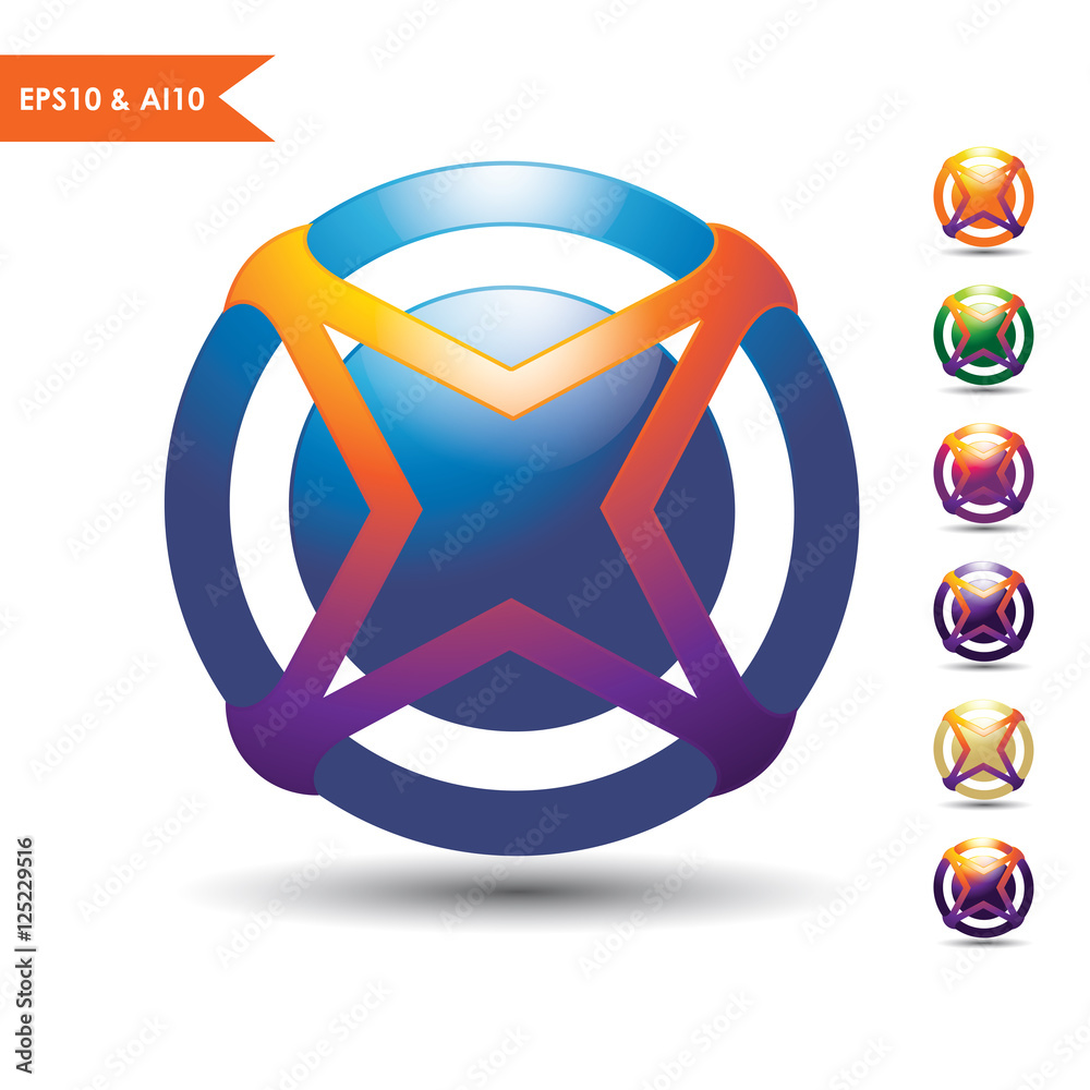 Circle four star Stock Vector | Adobe Stock