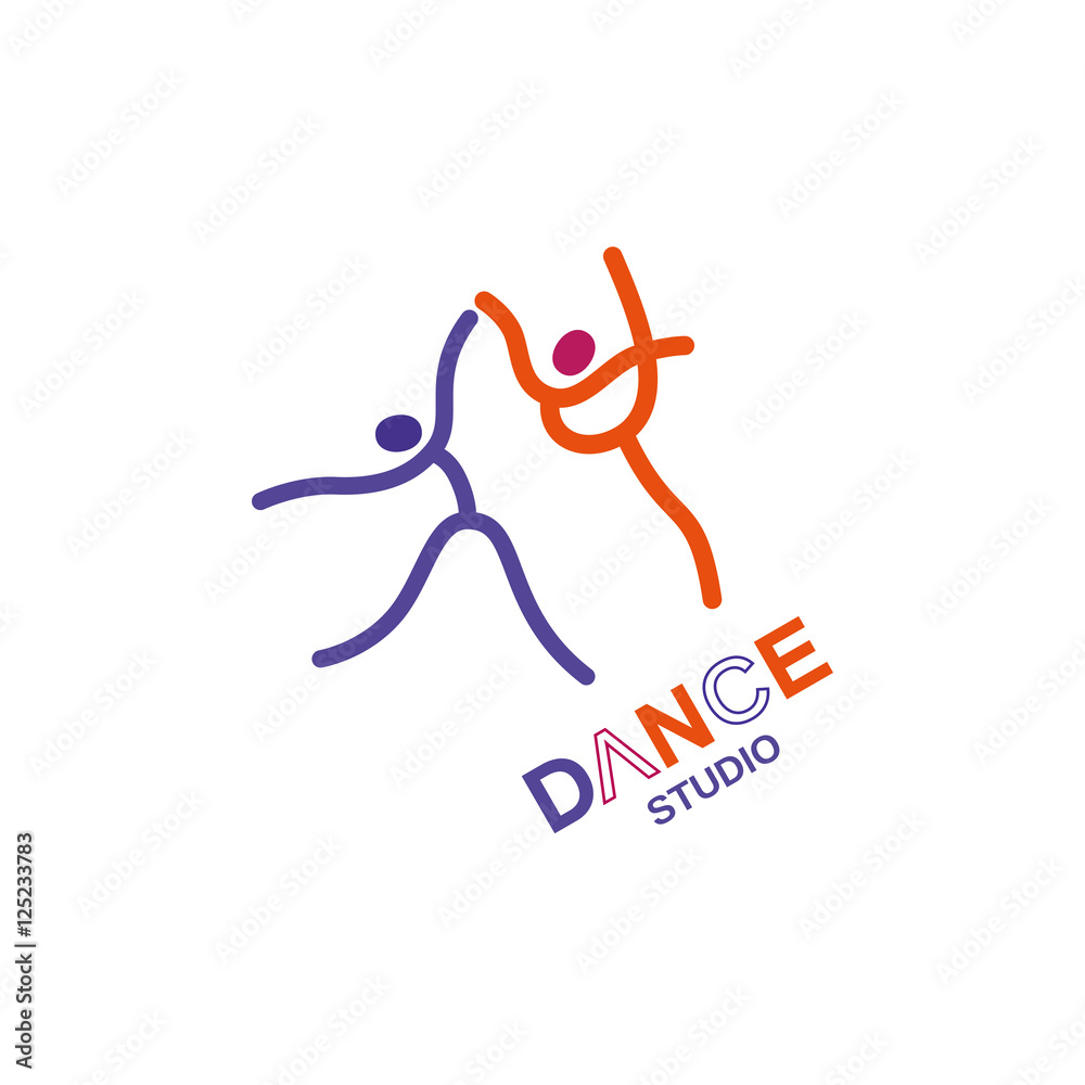Dance icon concept. Ballet studio logo design template. Design idea ...