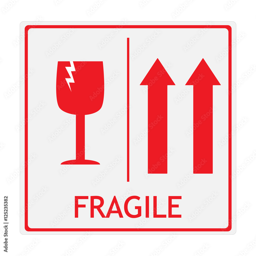 Fragile sign illustration Stock Vector | Adobe Stock