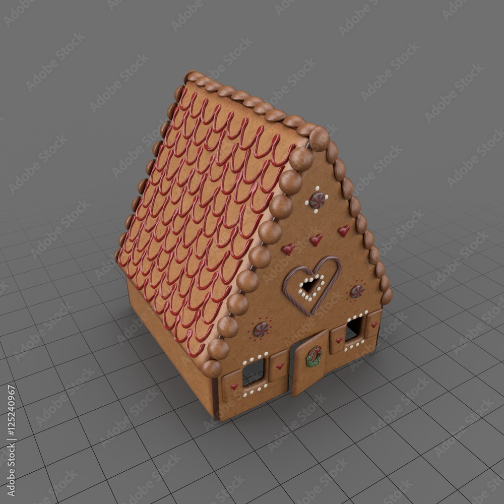 Gingerbread House Stock 3D asset | Adobe Stock