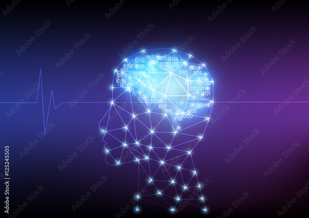 Abstract digital and technology background. Artificial Intelligence ...