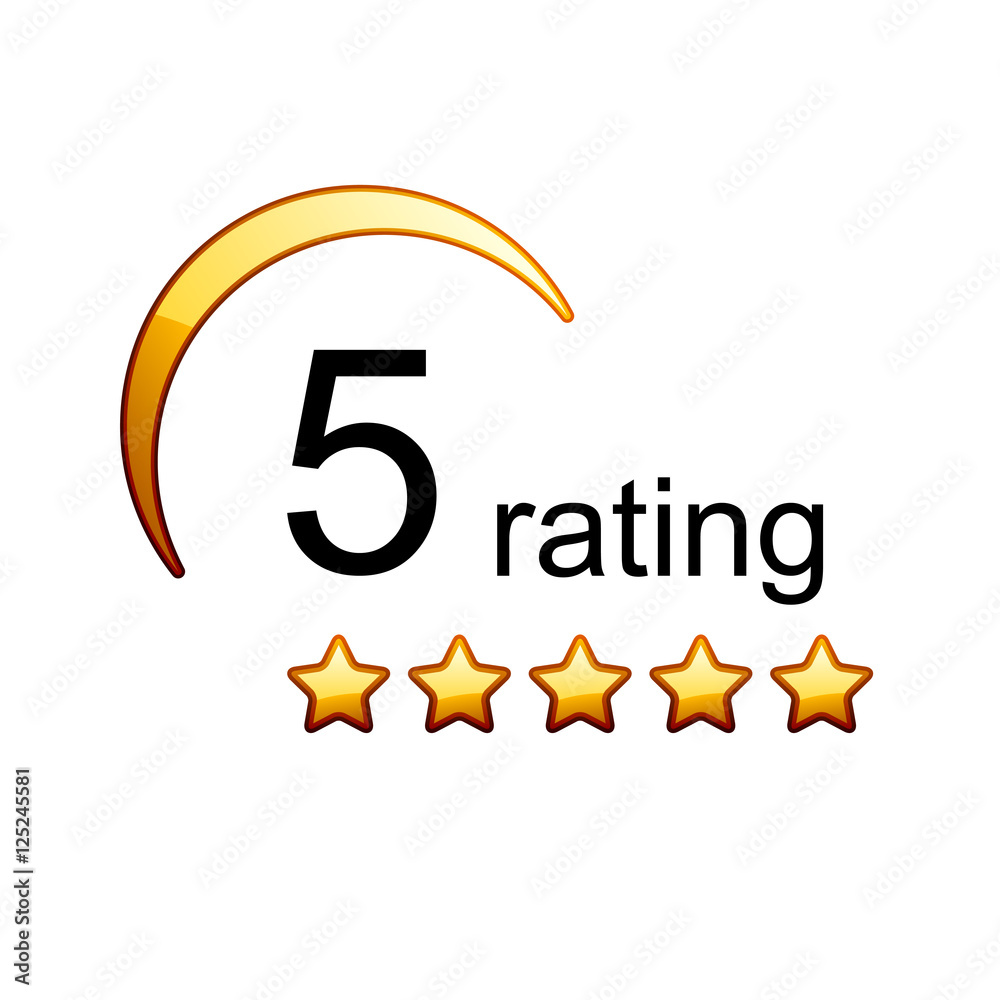 5 golden rating stars icon vector Stock Vector | Adobe Stock