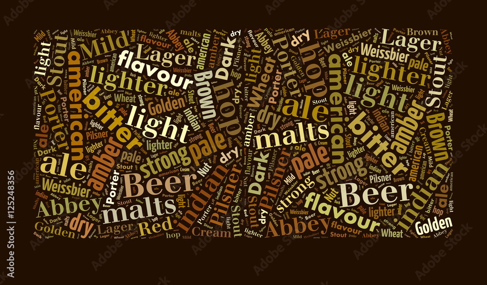Beer word cloud, words related to beer Stock Illustration | Adobe Stock