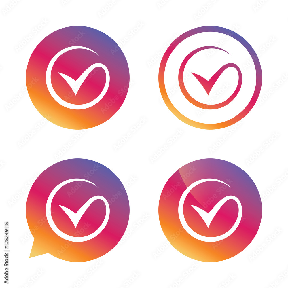 Tick sign icon. Check mark symbol. Stock Vector | Adobe Stock