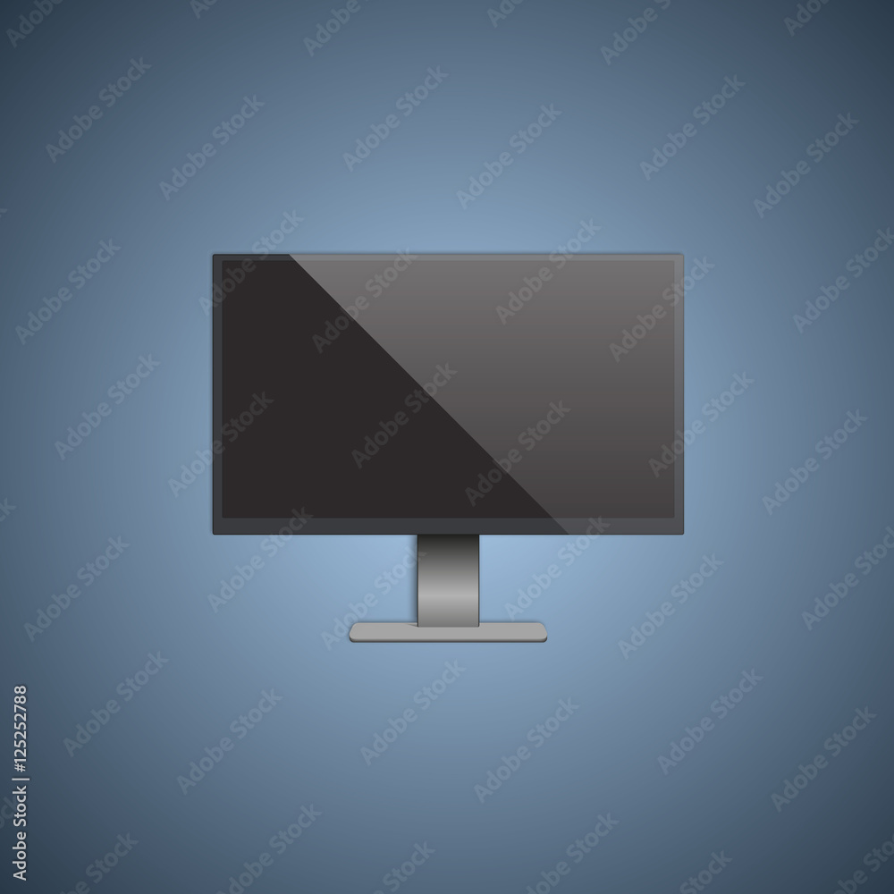 Realistic PC monitor with blank screen. TV display image. Stock Vector ...