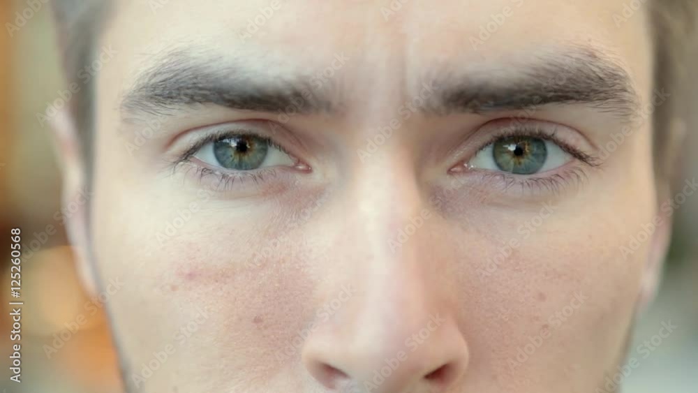 Close-up face of handsome man Stock Video | Adobe Stock