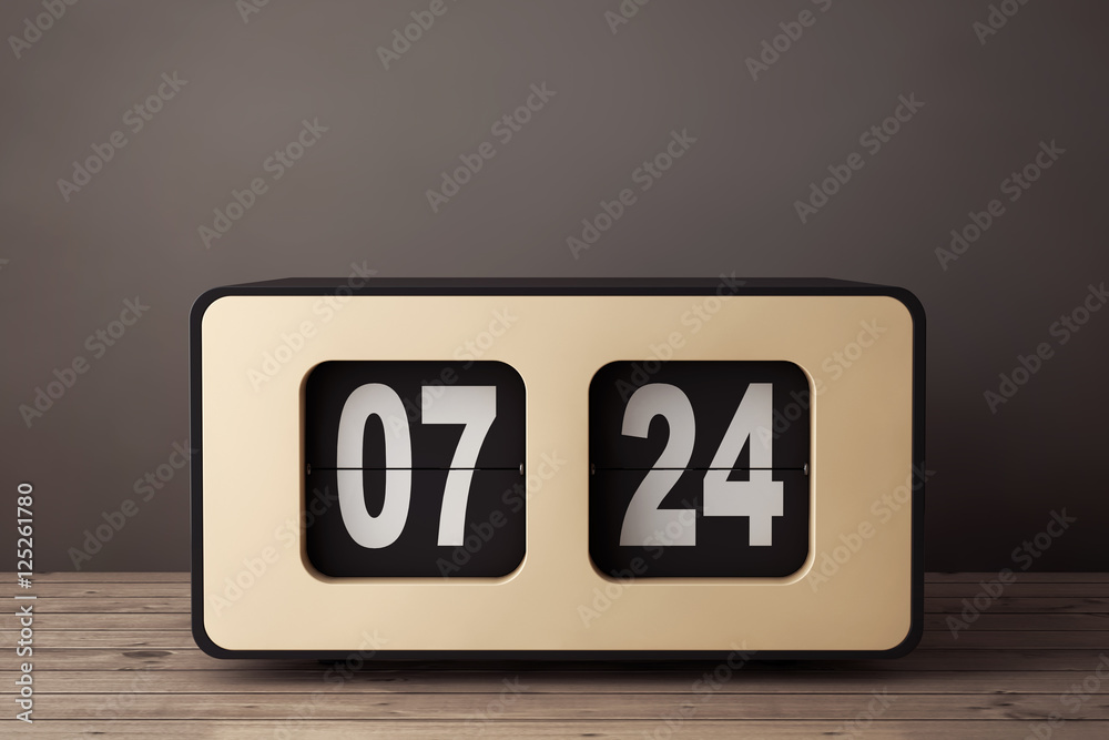 Vintage Flip Clock. 3d Rendering Stock Photo | Adobe Stock