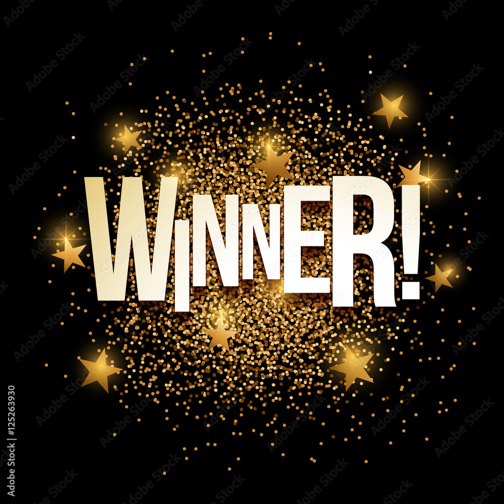 Winner golden glitter background banner. Stock Vector | Adobe Stock