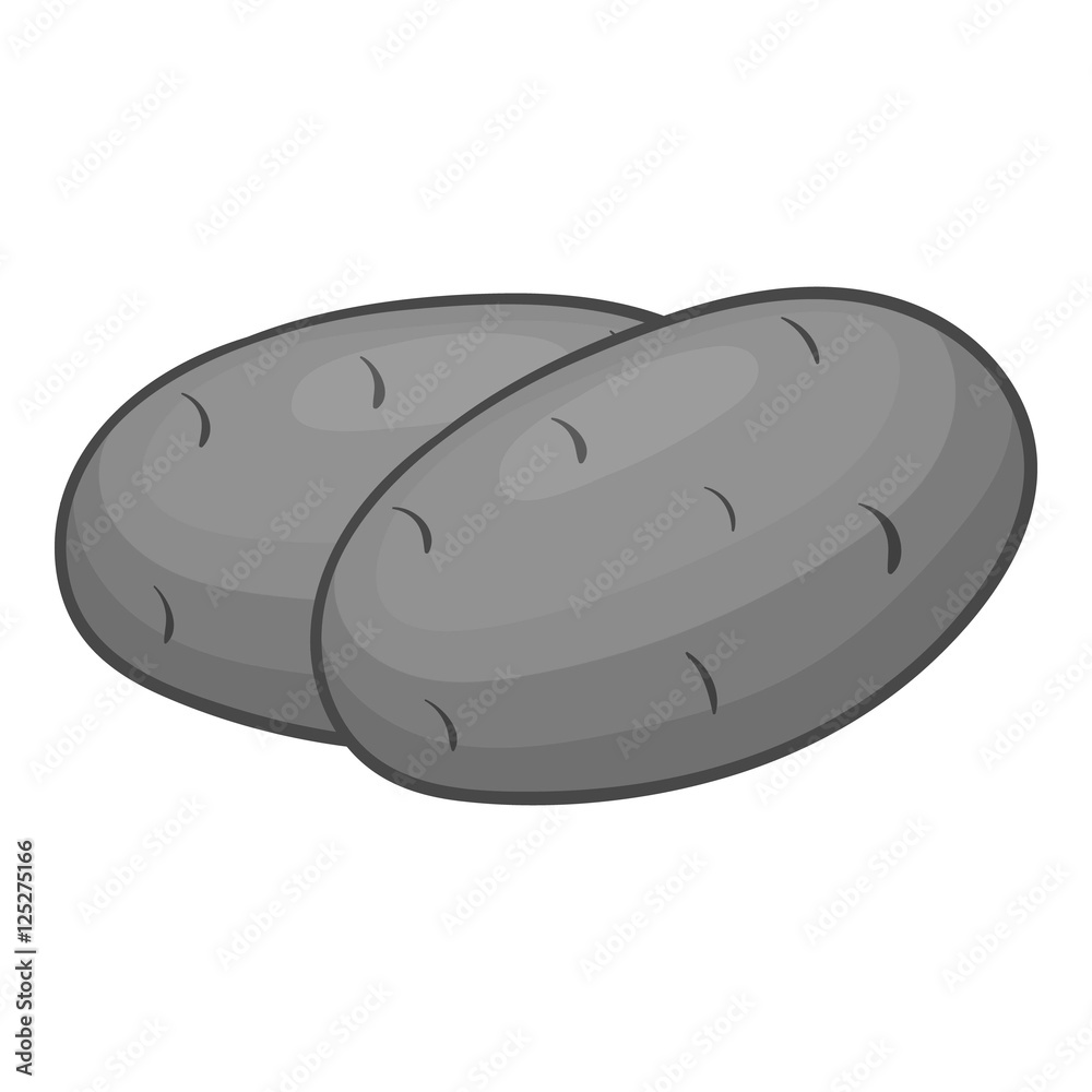 Potatoes icon. Gray monochrome illustration of potato vector icon for ...