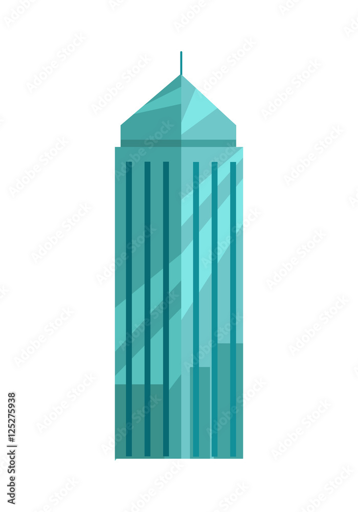 Skyscraper Vector Illustration In Flat Design. Stock Vector | Adobe Stock