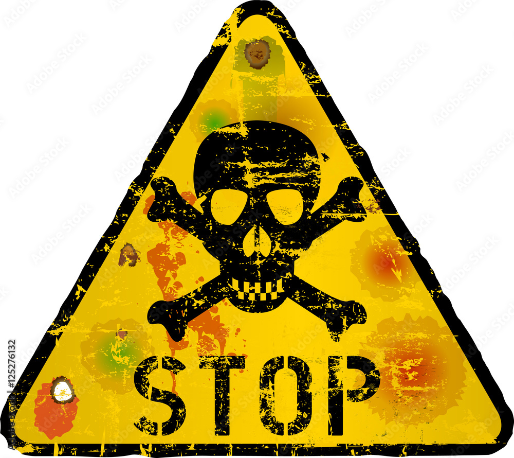 stop sign, warning sign, with skull, vector Stock Vector | Adobe Stock