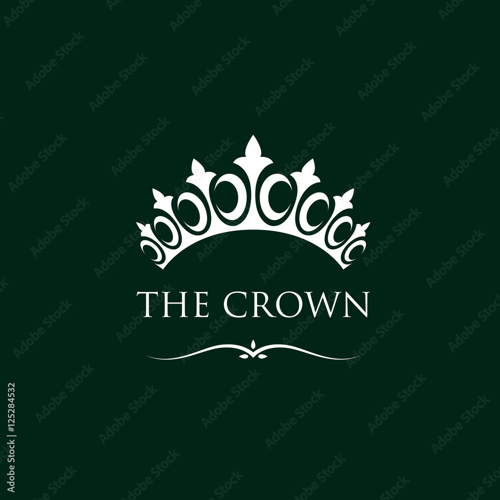 decorative crown isolated on green background Stock Vector | Adobe Stock