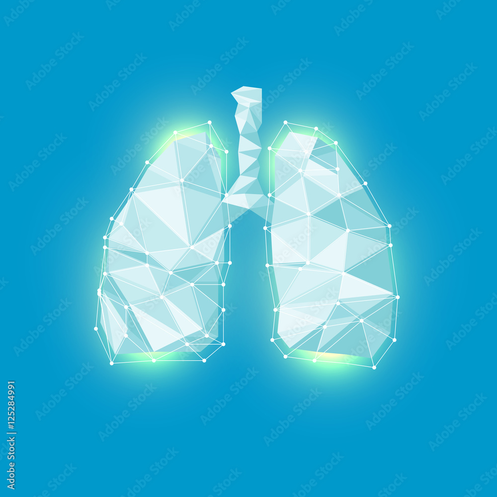 Lungs symbol. Breathing. Lunge exercise. Lung cancer Stock Vector ...