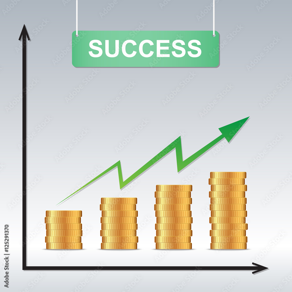 Business success, Graph up ,vector illustration, Stock Vector | Adobe Stock