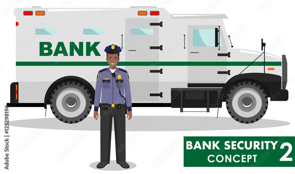 Bank security concept. Detailed illustration of bank armored car and ... Bank security concept. Detailed illustration of bank armored car and ...
