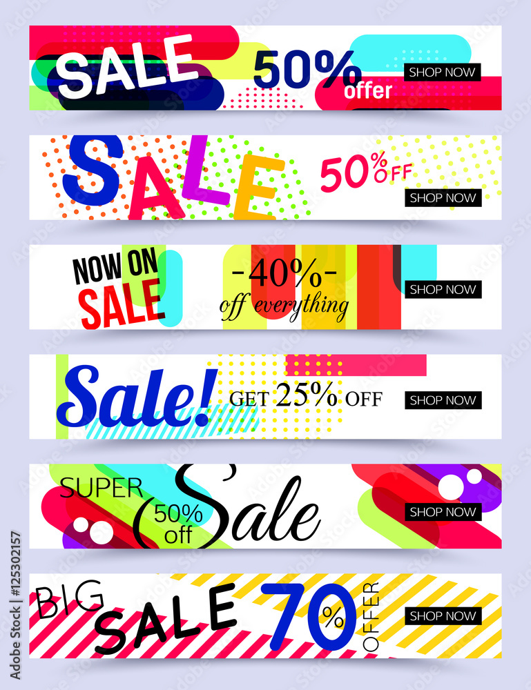 Collection of horizontal social media banners. Vector illustrations for ...