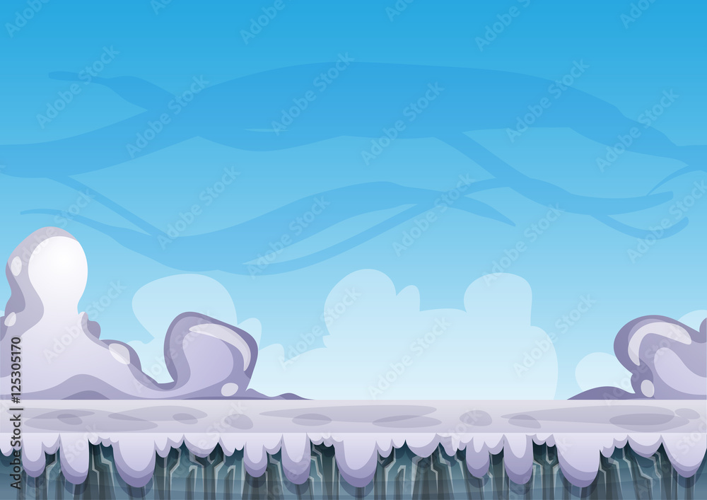 cartoon vector sky background with separated layers for game art and ...