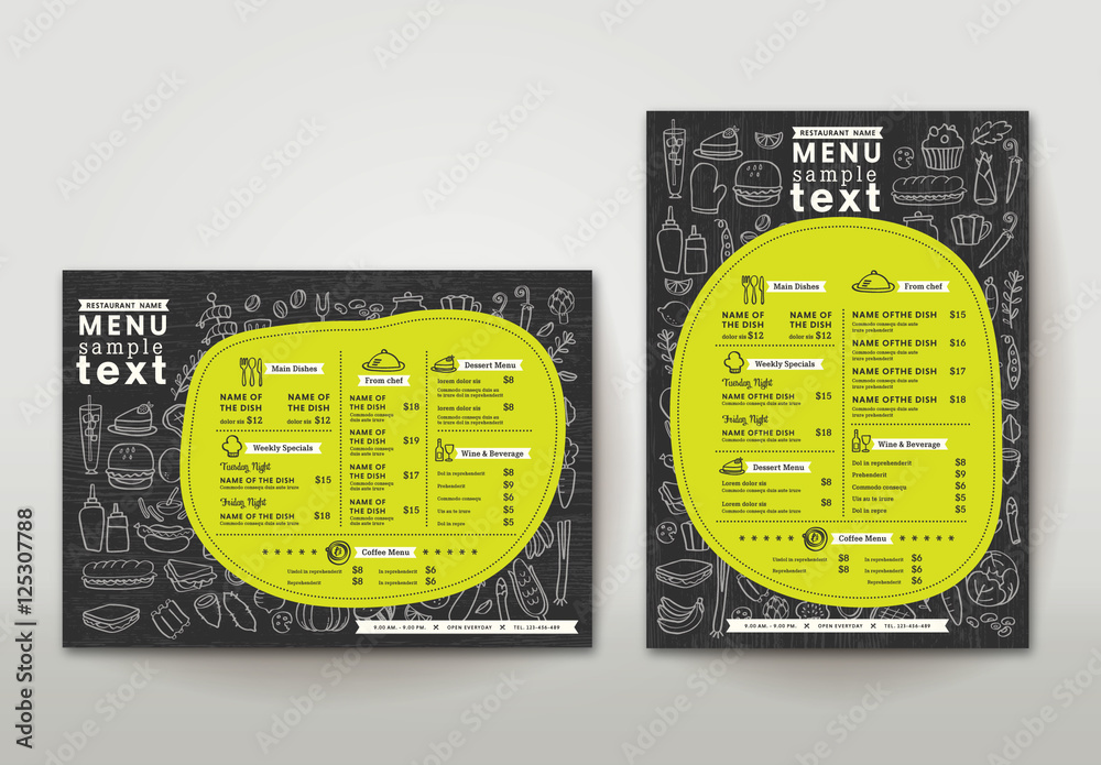 Restaurant Placemat Menu Stock Template | Adobe Stock