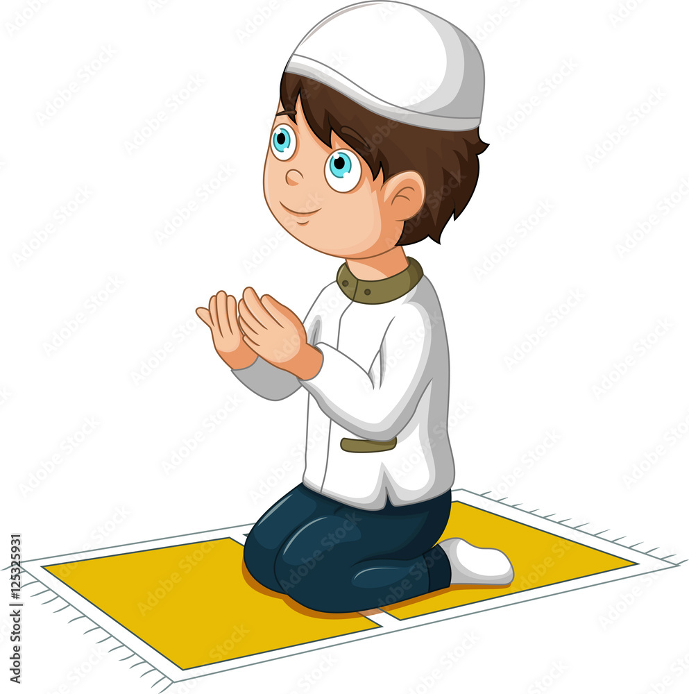 boy cartoon praying Stock Photo | Adobe Stock