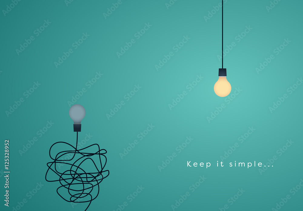 "Keep it Simple" Lightbulb Illustration Stock Template | Adobe Stock