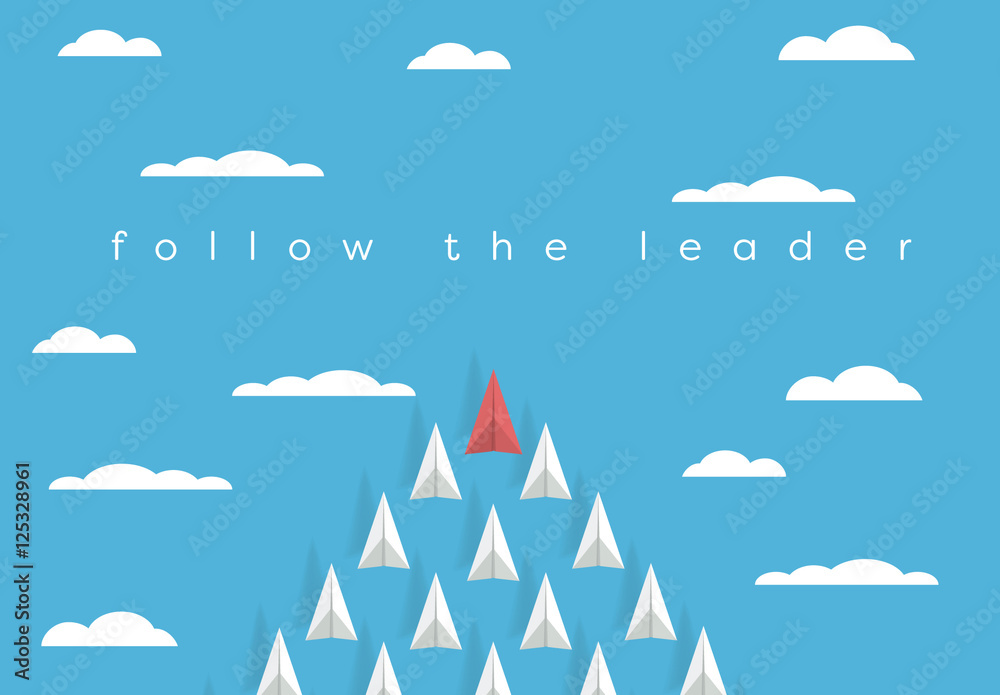 "Follow the Leader" Paper Airplane Illustration Stock Template | Adobe ...