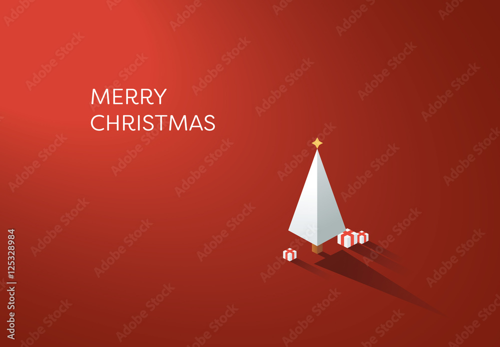 Holiday Greeting Card with Tree Stock Template | Adobe Stock