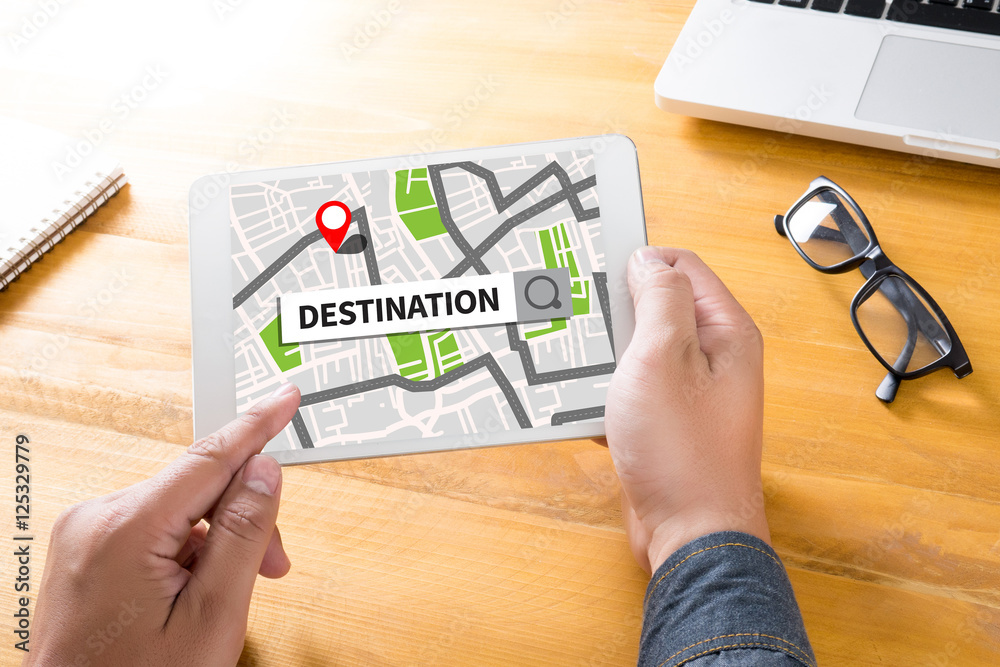 City Map DESTINATION Route Way Route Way Route City Map Destina Stock ...