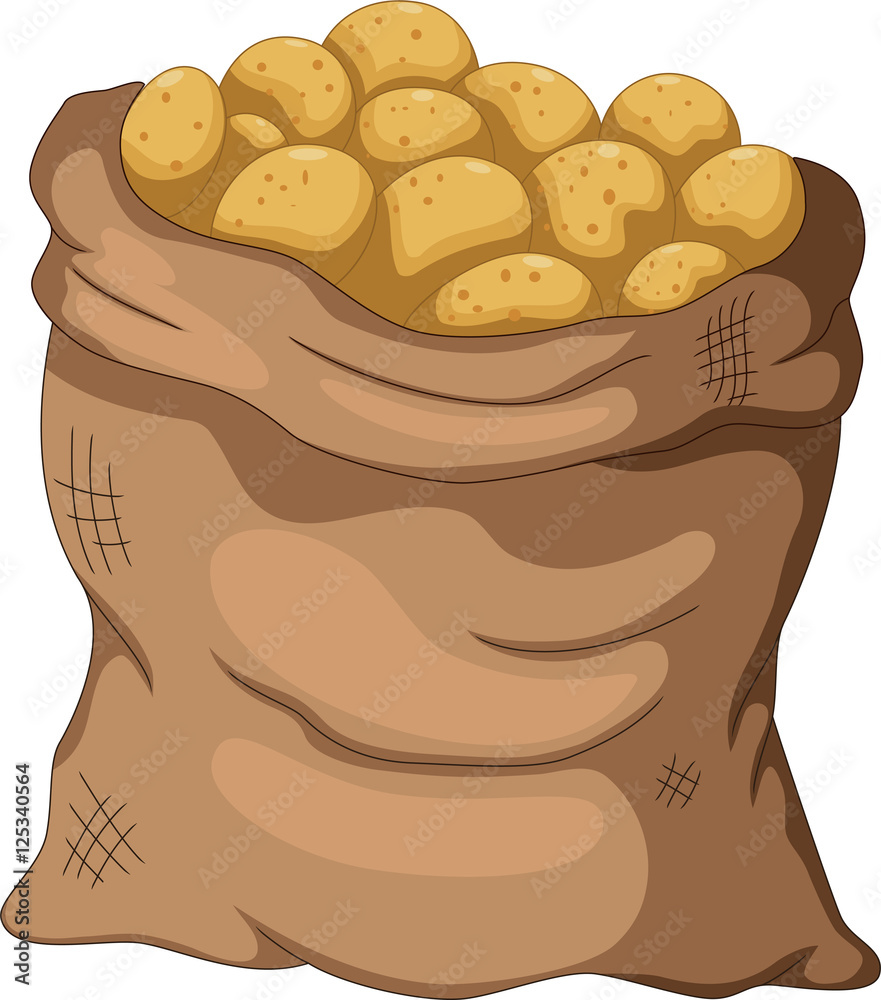 collection potato cartoon on the sack Stock Illustration | Adobe Stock