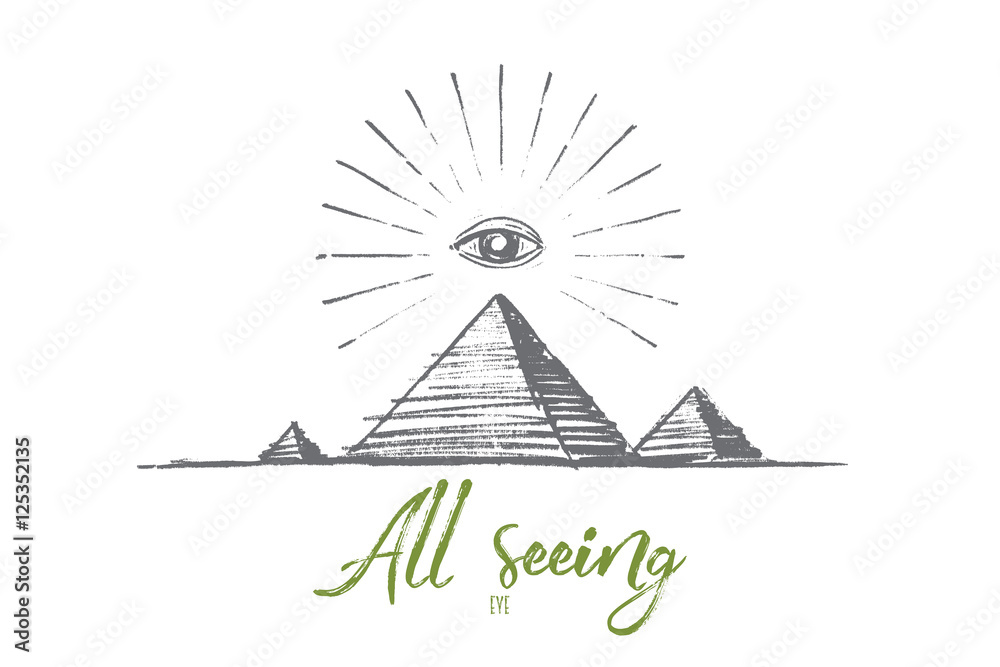 Vector hand drawn all seeing eye concept sketch. All seeing eye or eye ...