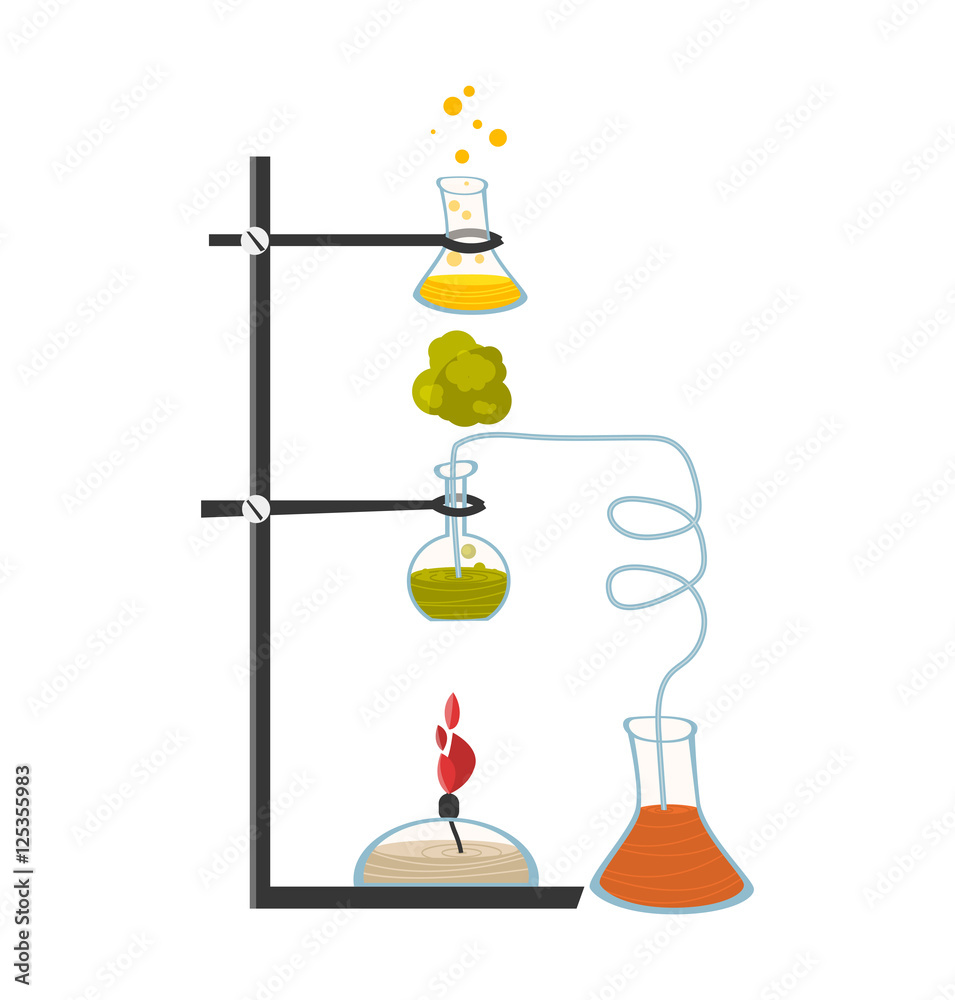 Chemical instruments and equipment. The chemical process of heating a ...