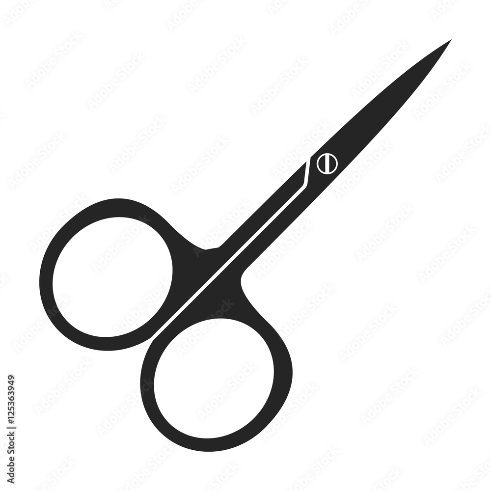 Nail scissors icon in black style isolated on white background. Make up ...